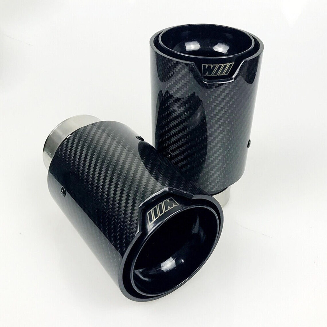2x BMW M Performance Carbon Fiber Exhaust Tips for F22/F30/F32 Gloss ...