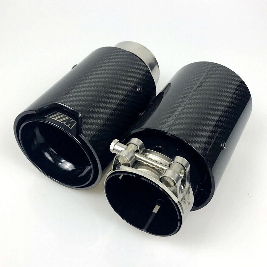2x BMW M Performance Carbon Fiber Exhaust Tips for F22/F30/F32 Gloss ...