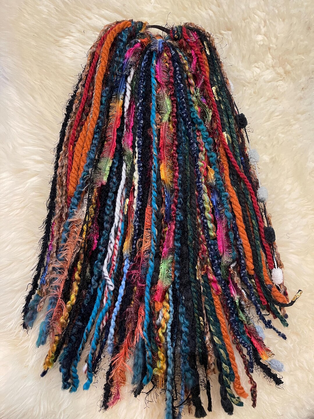 Starfire Fringe- Boho Dreadlock Hair, Elastic Band Dreadlocks, Festival ...