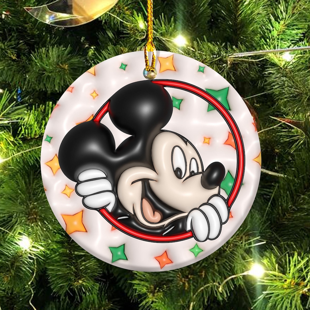 Circle Ceramic Mickey Mouse Circle 3D Disneyland Inflated - Etsy