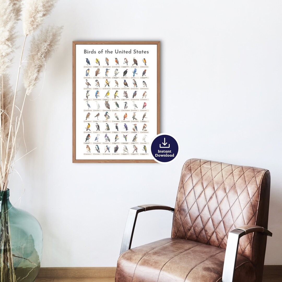 Birding Checklist Printable Digital Download, Birds of the USA ...