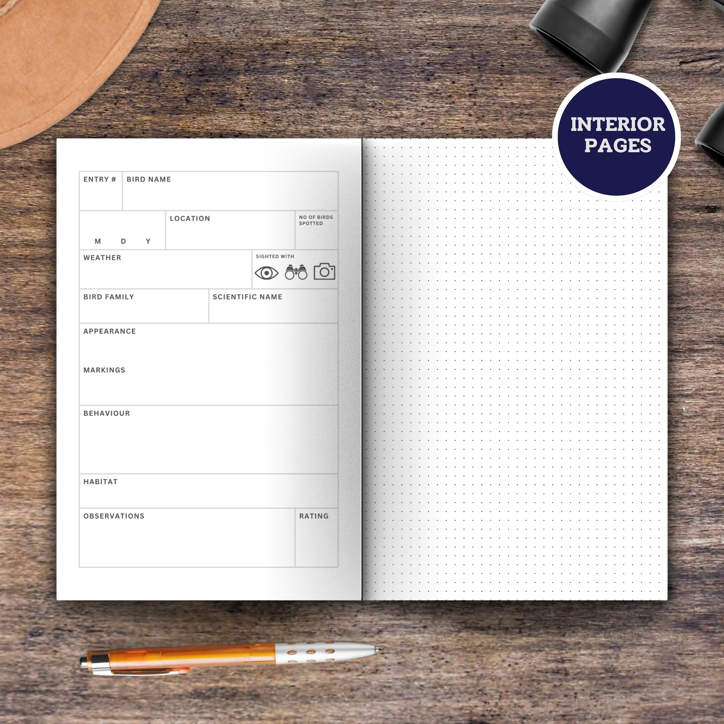 Birdwatching Book, Birding Log Notebook, Birding Journal Checklist ...