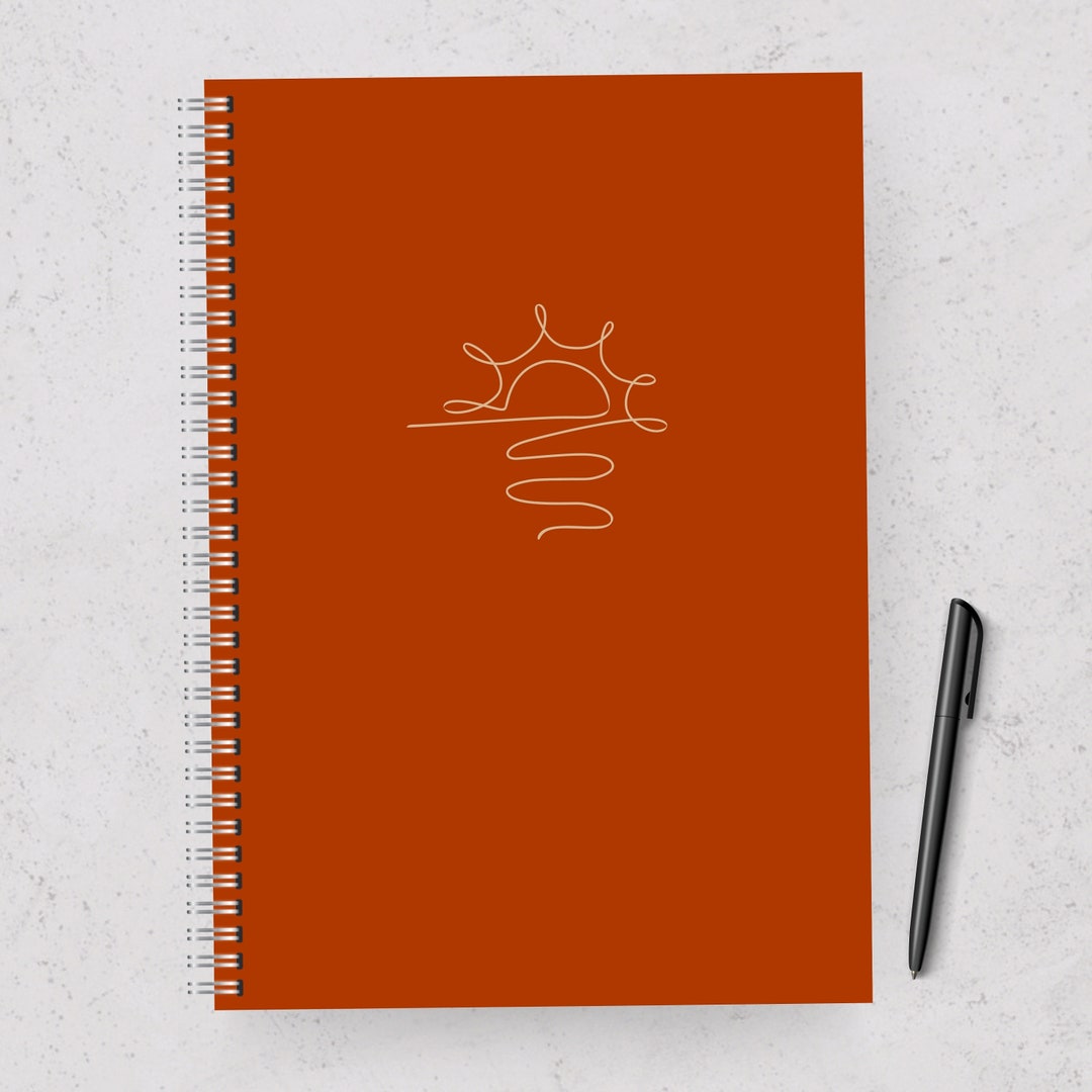 A4 Notebook Orange, 8x11 Notebook, Hardcover Notebook, Grid Notebook ...