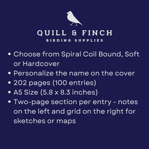 Personalized Blue Birding Notebook, Birding Life List, Birding Log Book ...