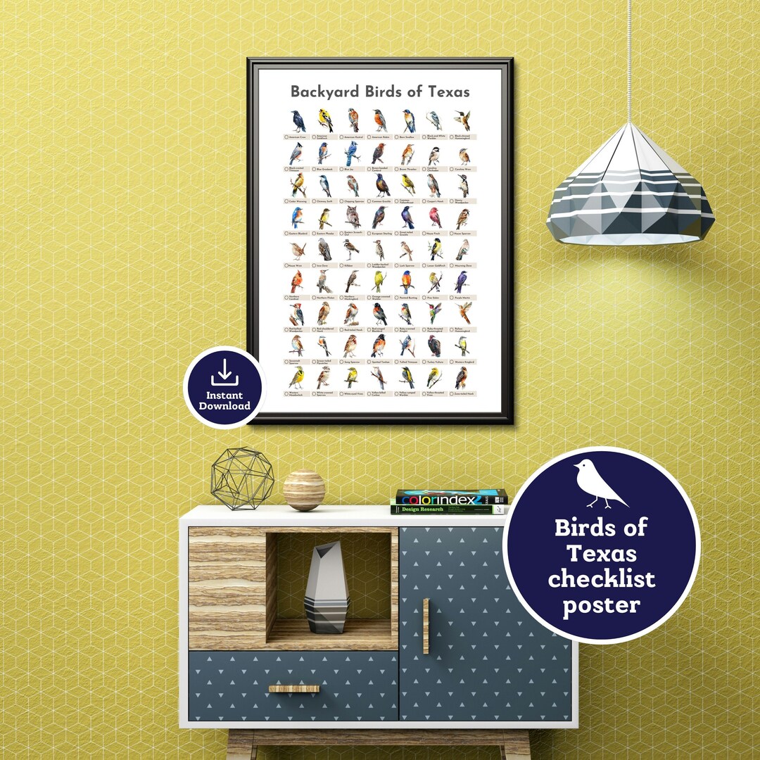 Backyard Birds of Texas Birding Checklist Printable Digital Download ...