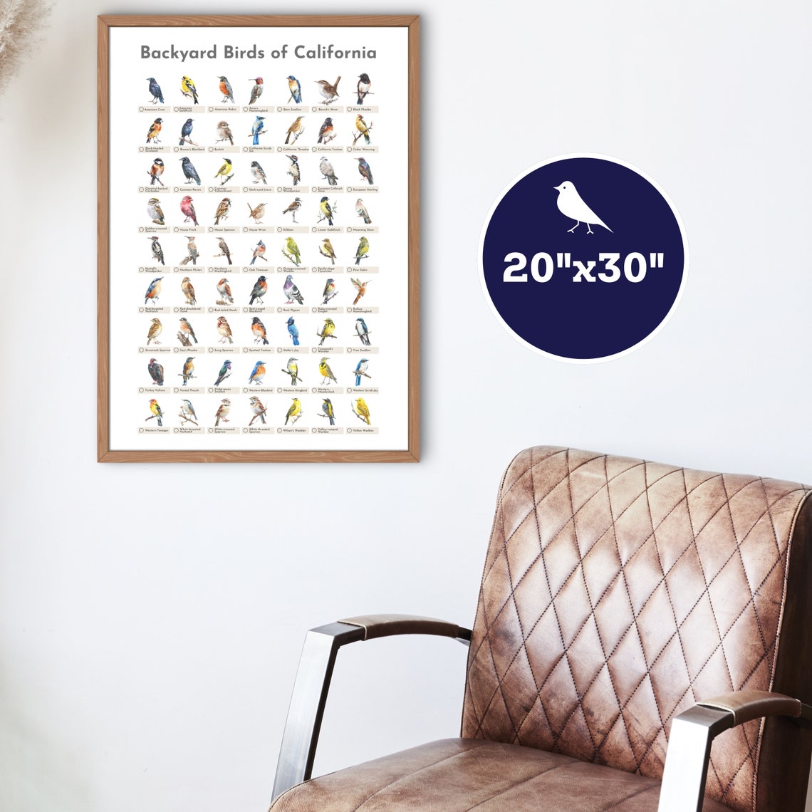Backyard Birds of California Checklist Poster, Birding Checklist ...