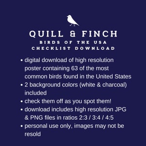 Birds of USA Checklist Poster: Birding Life List (digital Download) - Etsy
