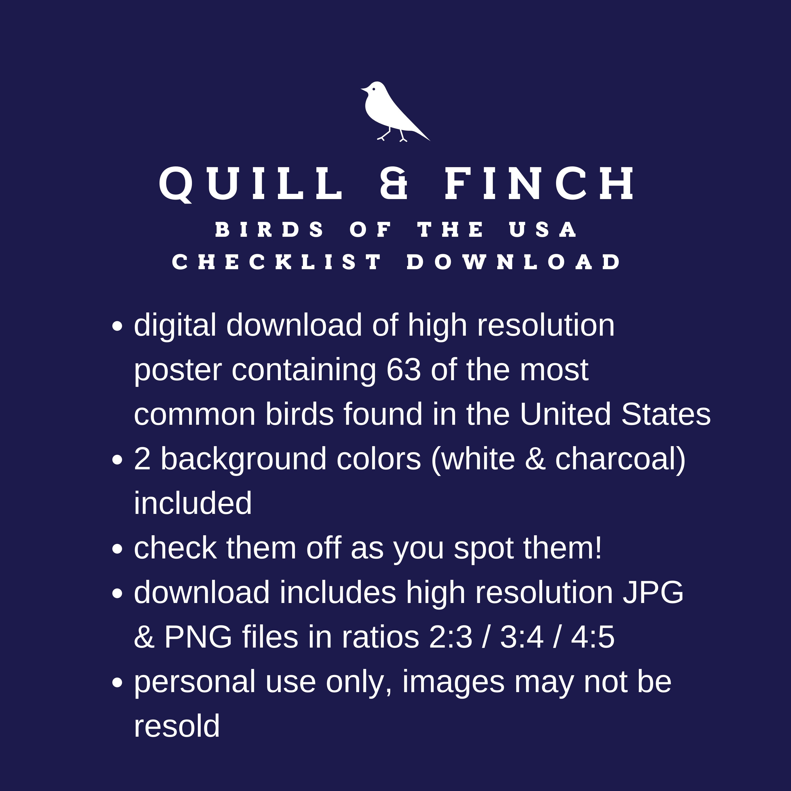 Birding Checklist Printable Digital Download, Birds of the USA Checklist Poster, Birding Life ...