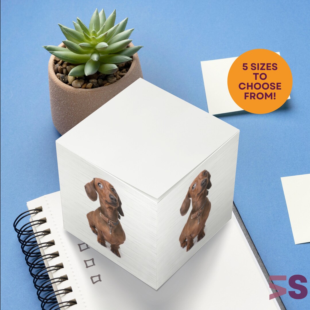 Dachshund Sticky Notes, Dog Sticky Notes Cube, Dachshund Valentine ...