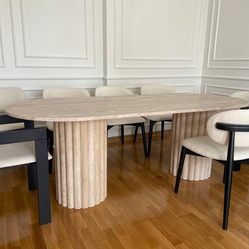 Travertine Dining Table - Etsy