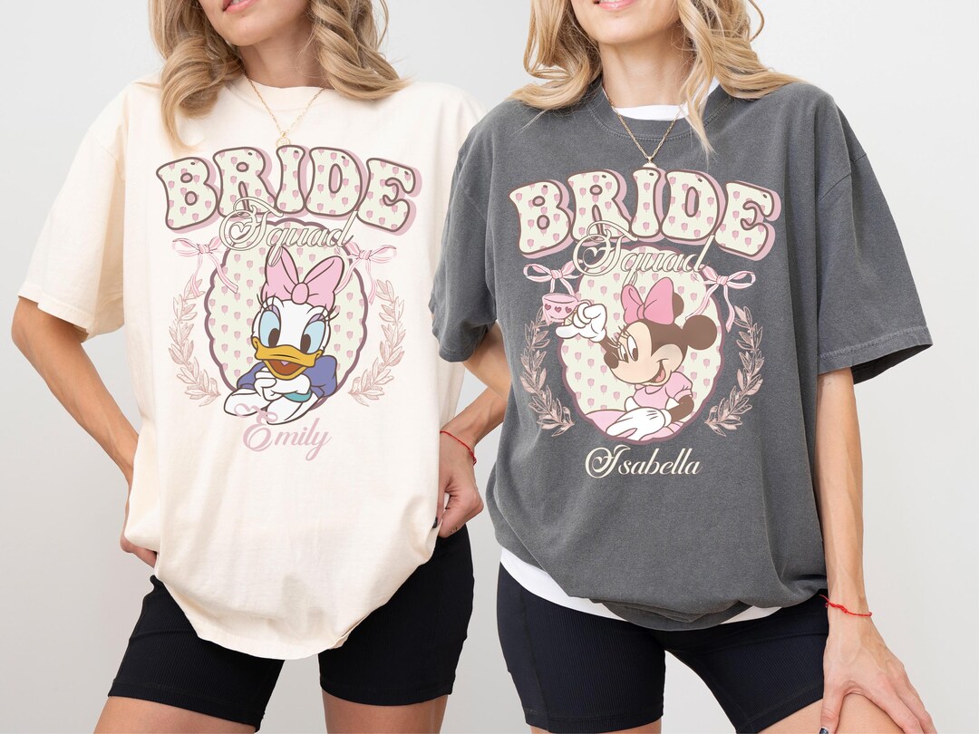 Custom Disney Minnie and Daisy Bride Squad Shirt, Bride Squad Shirt ...
