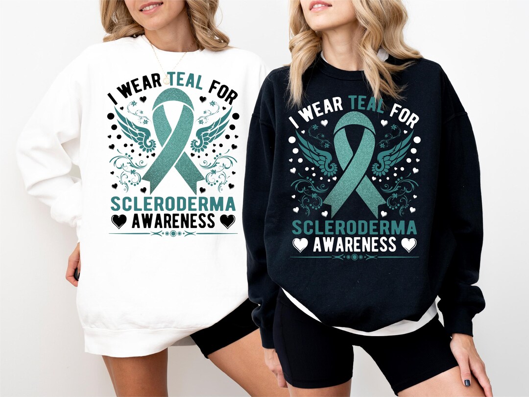 Scleroderma Awareness Shirt, Support Scleroderma Tees, Teal Ribbon ...
