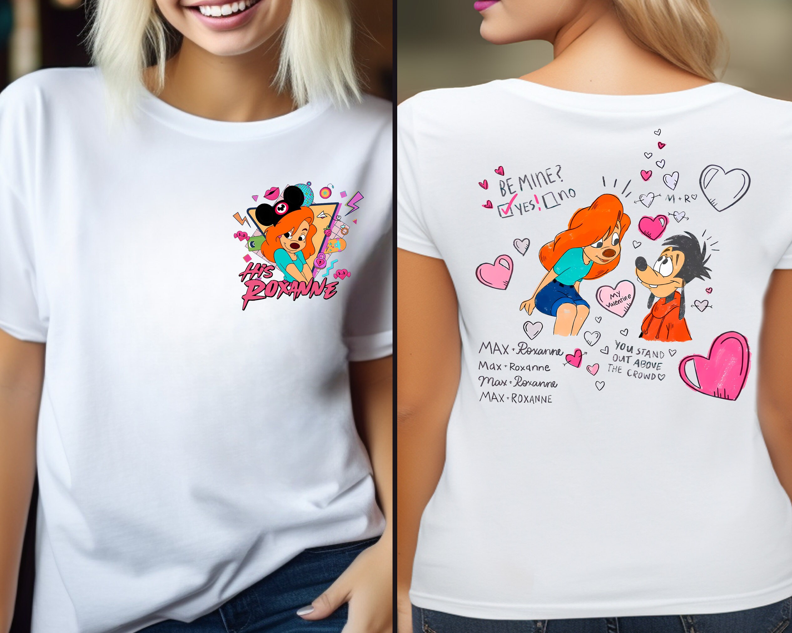 Disney Her Max and His Roxanne Couple Shirt, Valentine's Day Matching ...