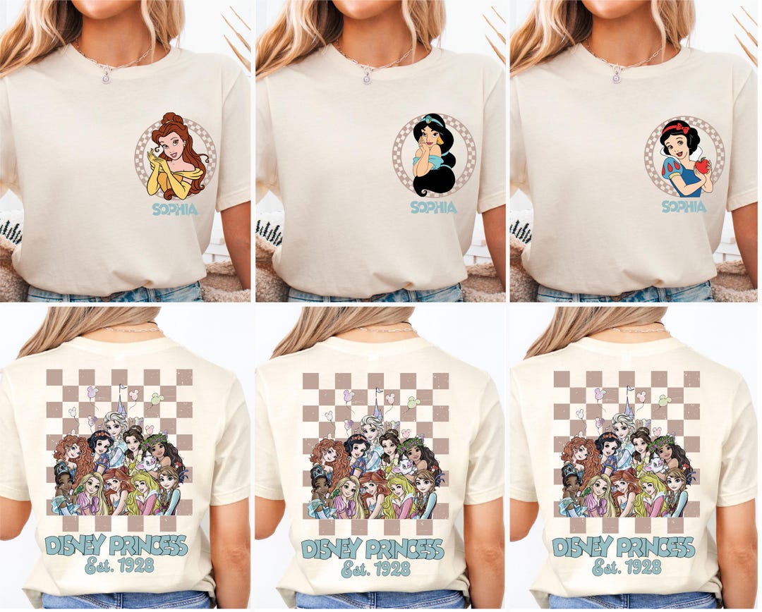Custom Disney Princess Shirt, Princess Birthday Trip, Disney Princess ...
