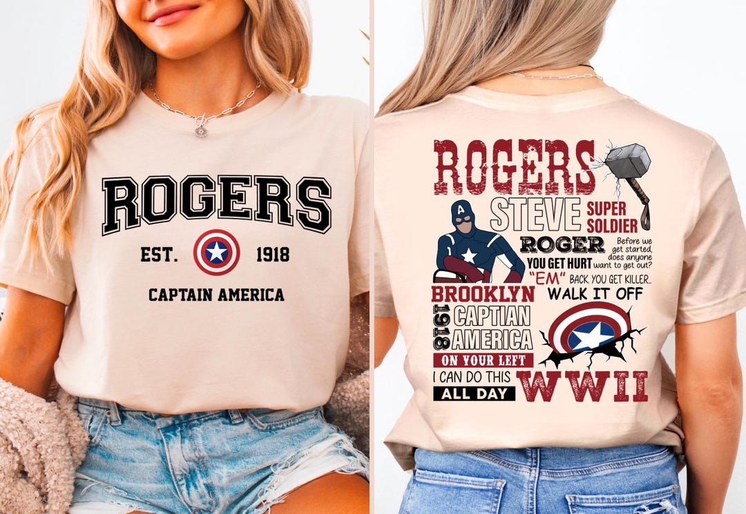 Avengers Rogers Captain America Shirt, Rogers Est 1918 Shirt, Marvel ...