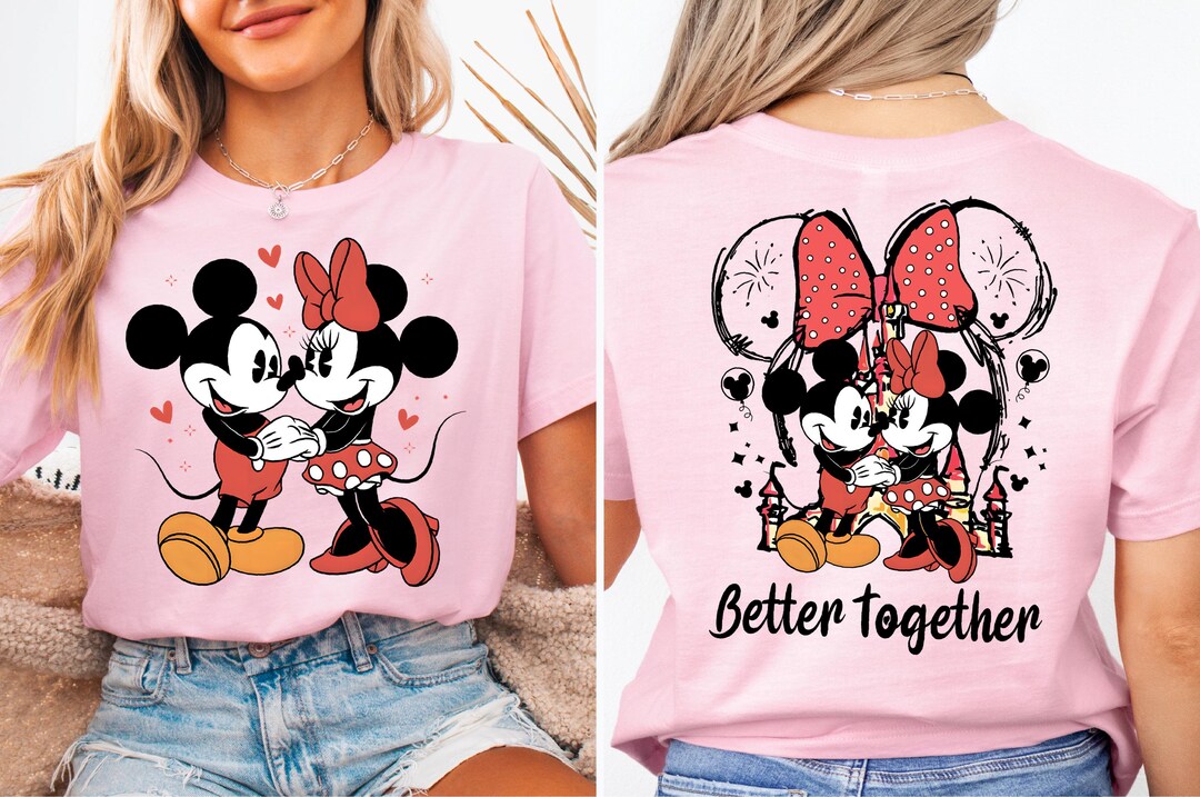 Better Together Disney Couple Tee, Disney Valentine Day Tee, Matching ...
