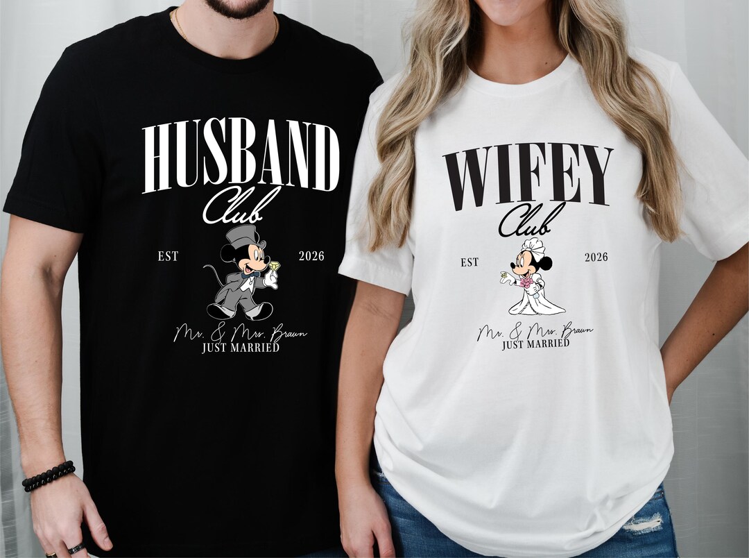 Personalized Disney Husband and Wife Shirts, Wedding Anniversary, Mr ...