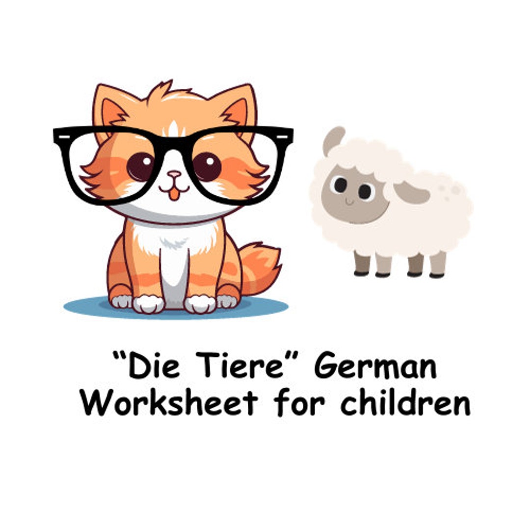 DE die Tiere German Worksheet for Children - Etsy