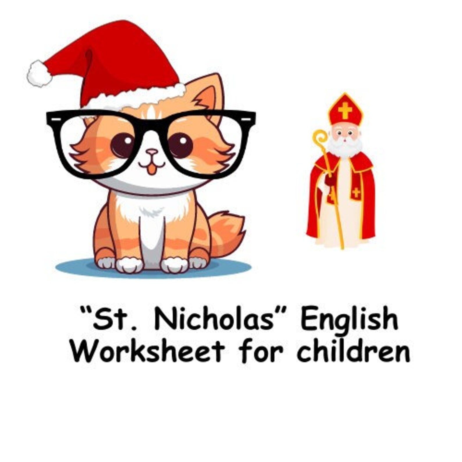 EN st. Nicholas English Worksheet for Children - Etsy