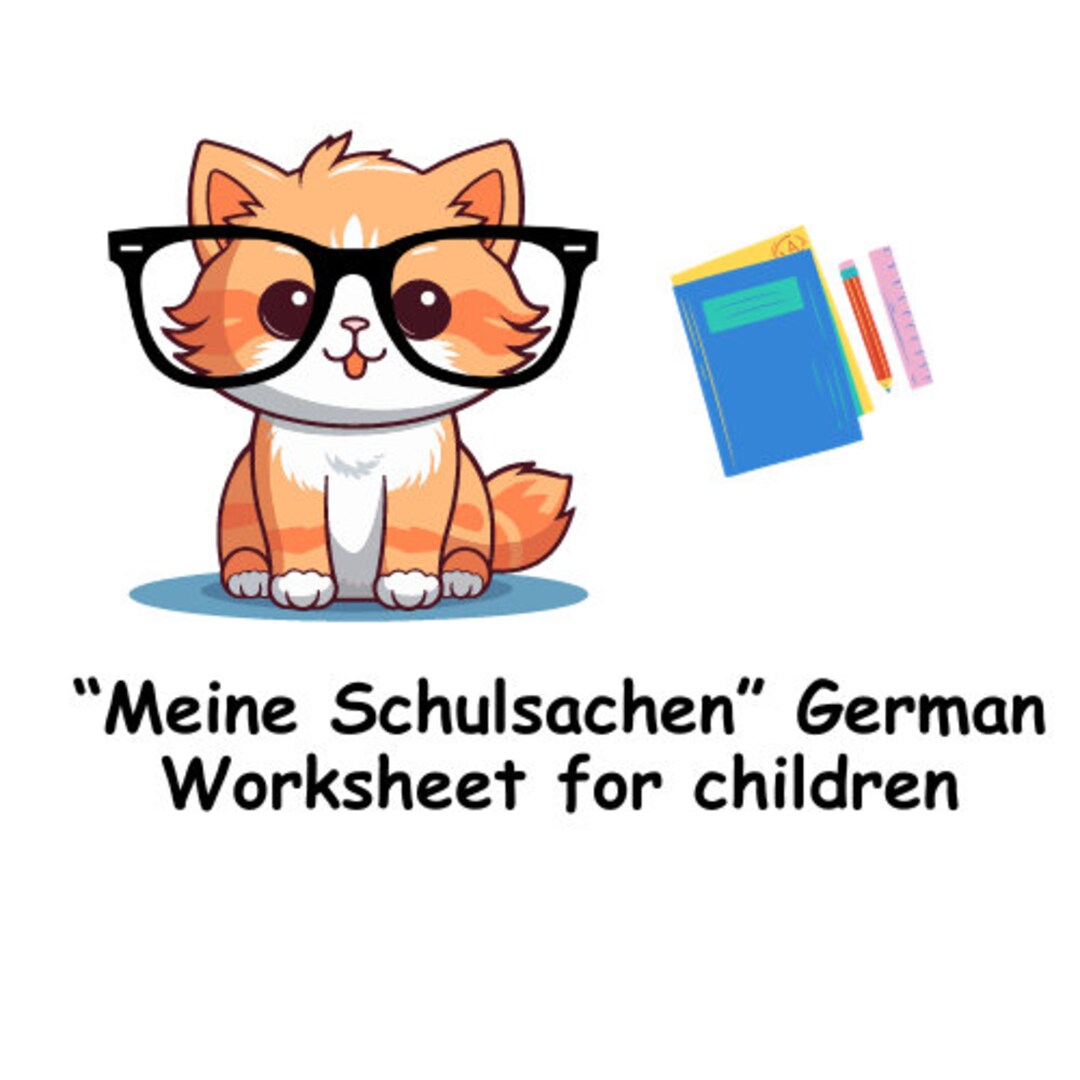 DE meine Schulsachen German Worksheet for Children - Etsy