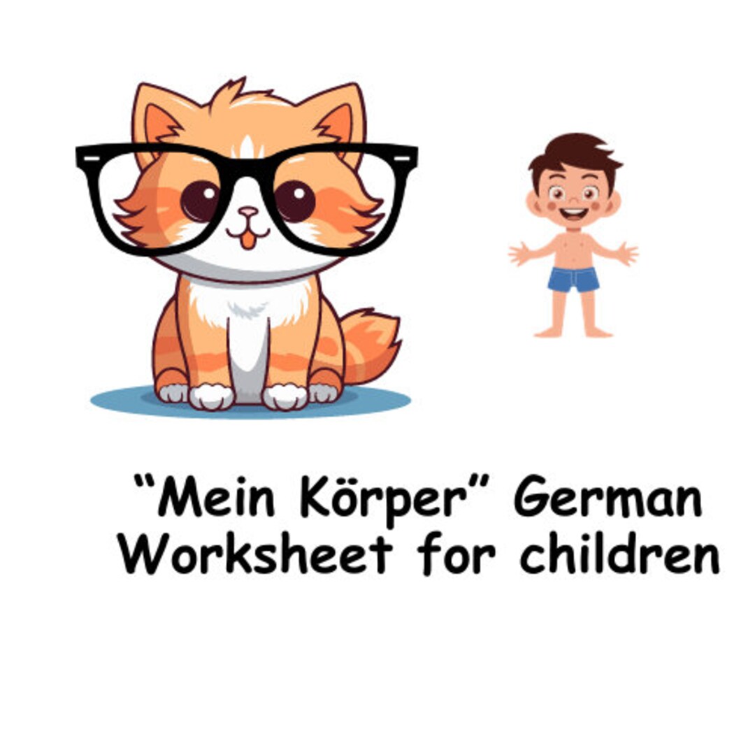 DE mein Korper German Worksheet for Children - Etsy