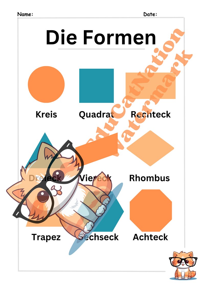 DE die Formen German Worksheets for Children - Etsy