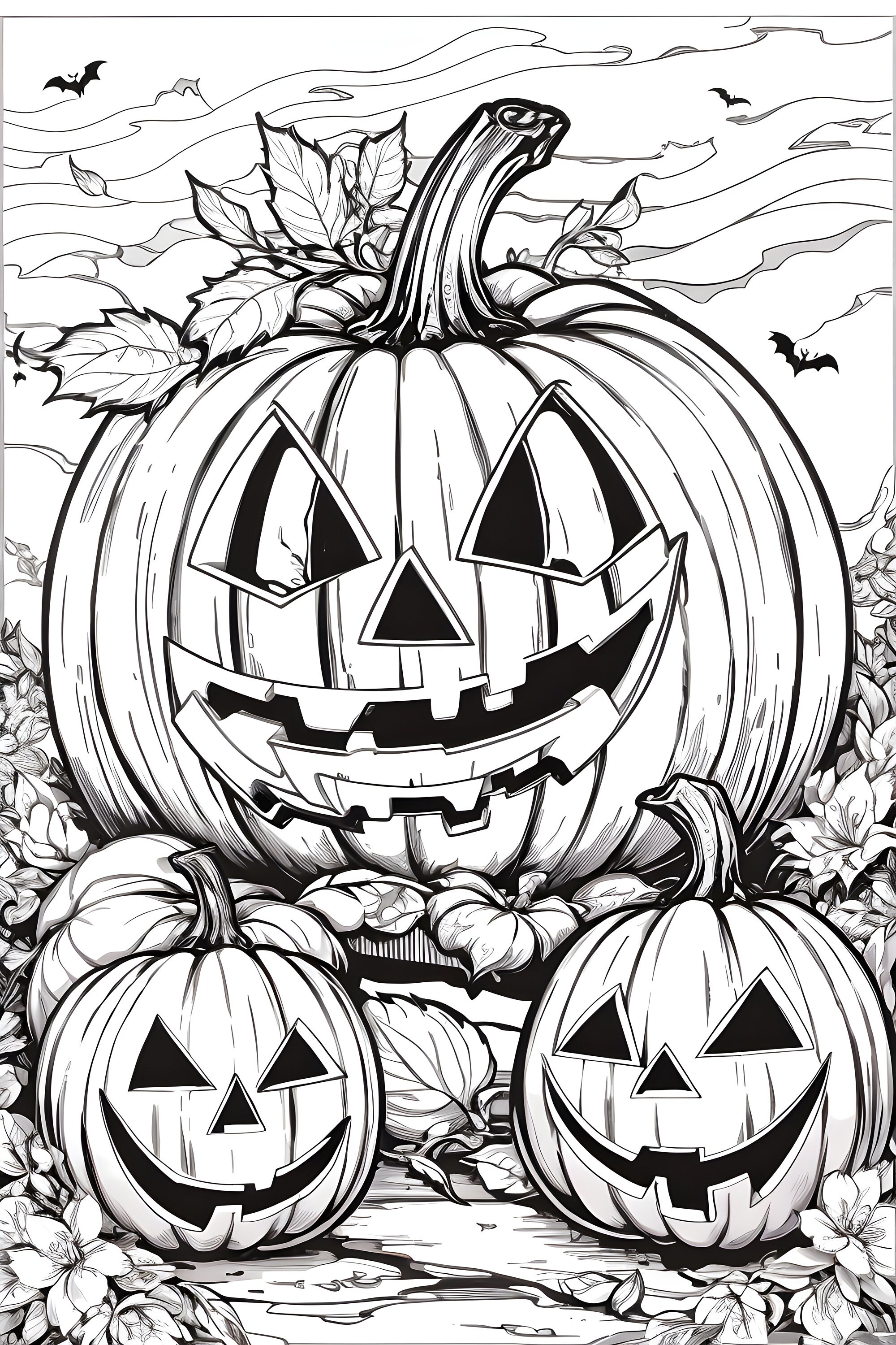 Halloween Theme Colouring Pages - Etsy