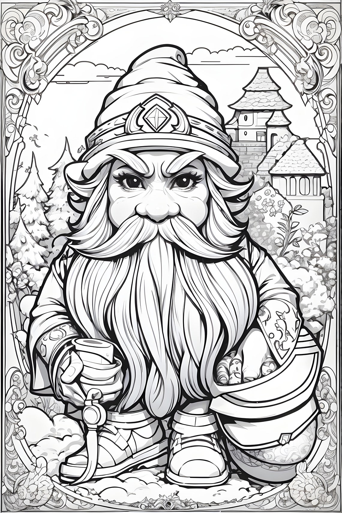 Dwarf Colouring Pages - Etsy