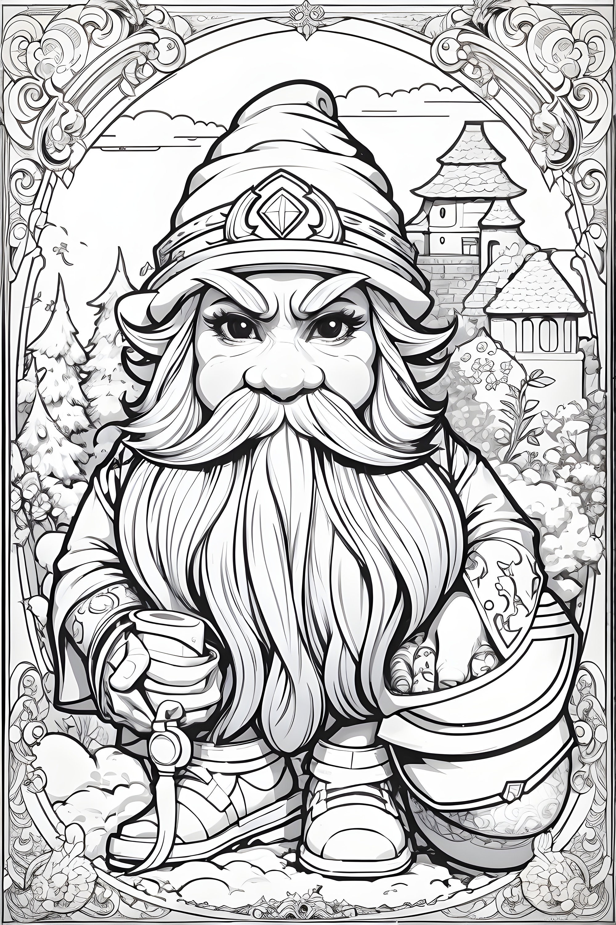 Dwarf Colouring Pages - Etsy