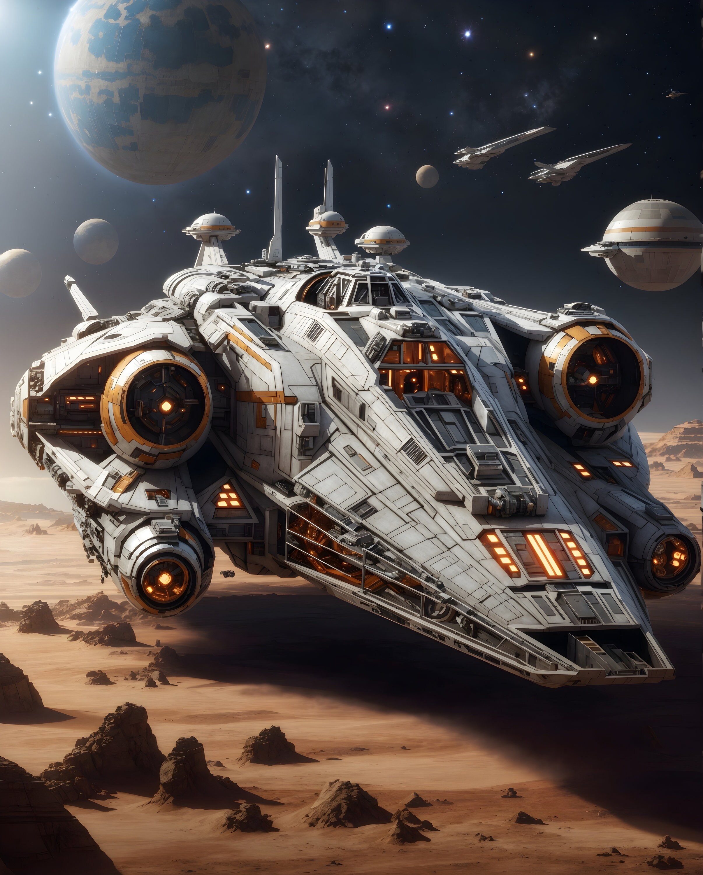 Spaceship Digital Art, Starship Digital Art - Etsy