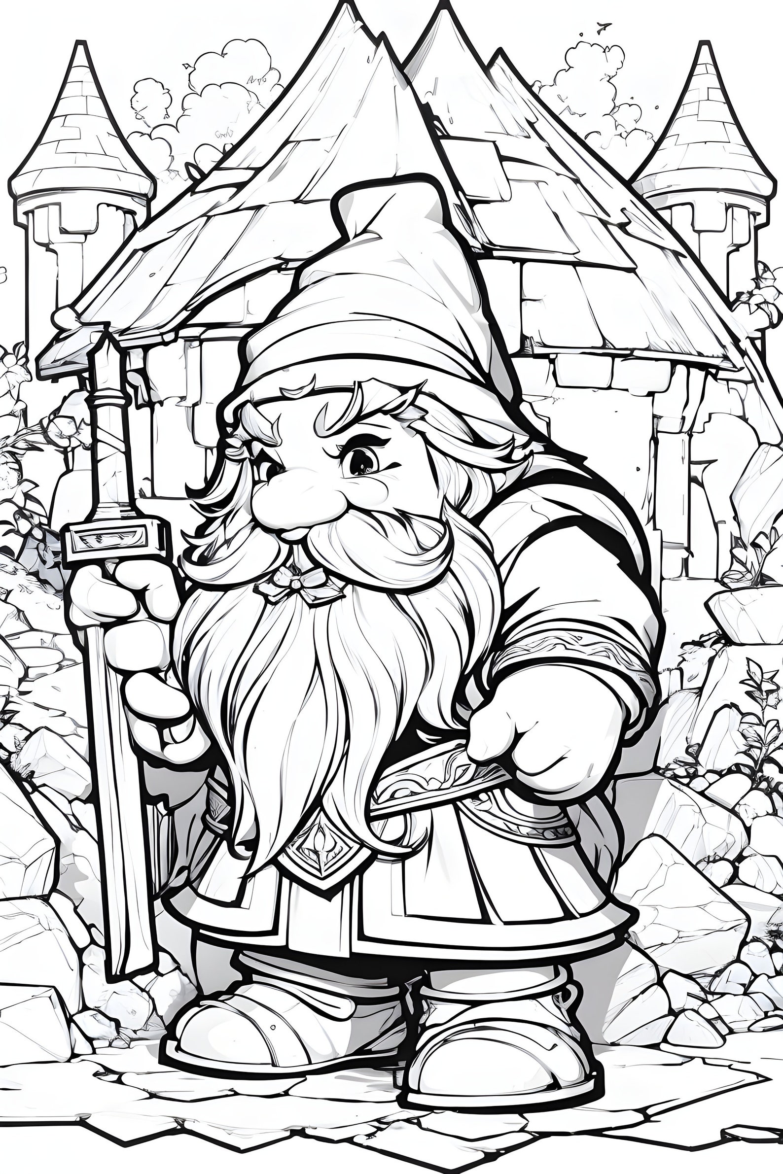 Dwarf Colouring Pages - Etsy