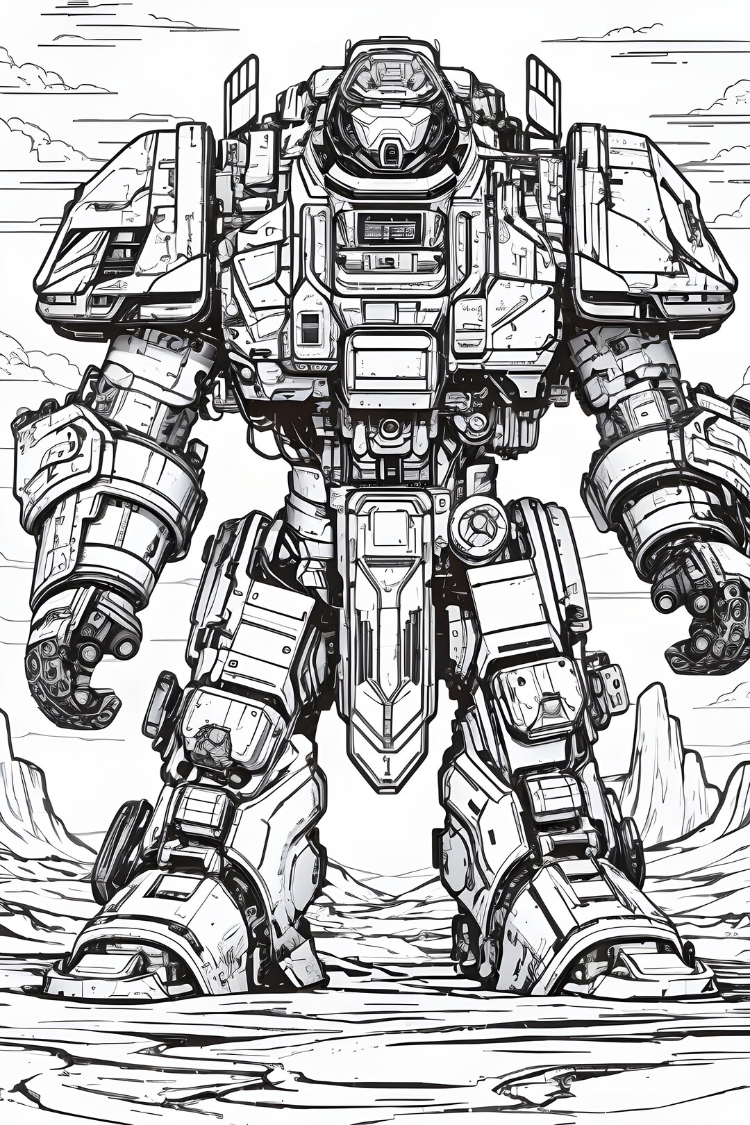 Robot Coloring Page - Etsy