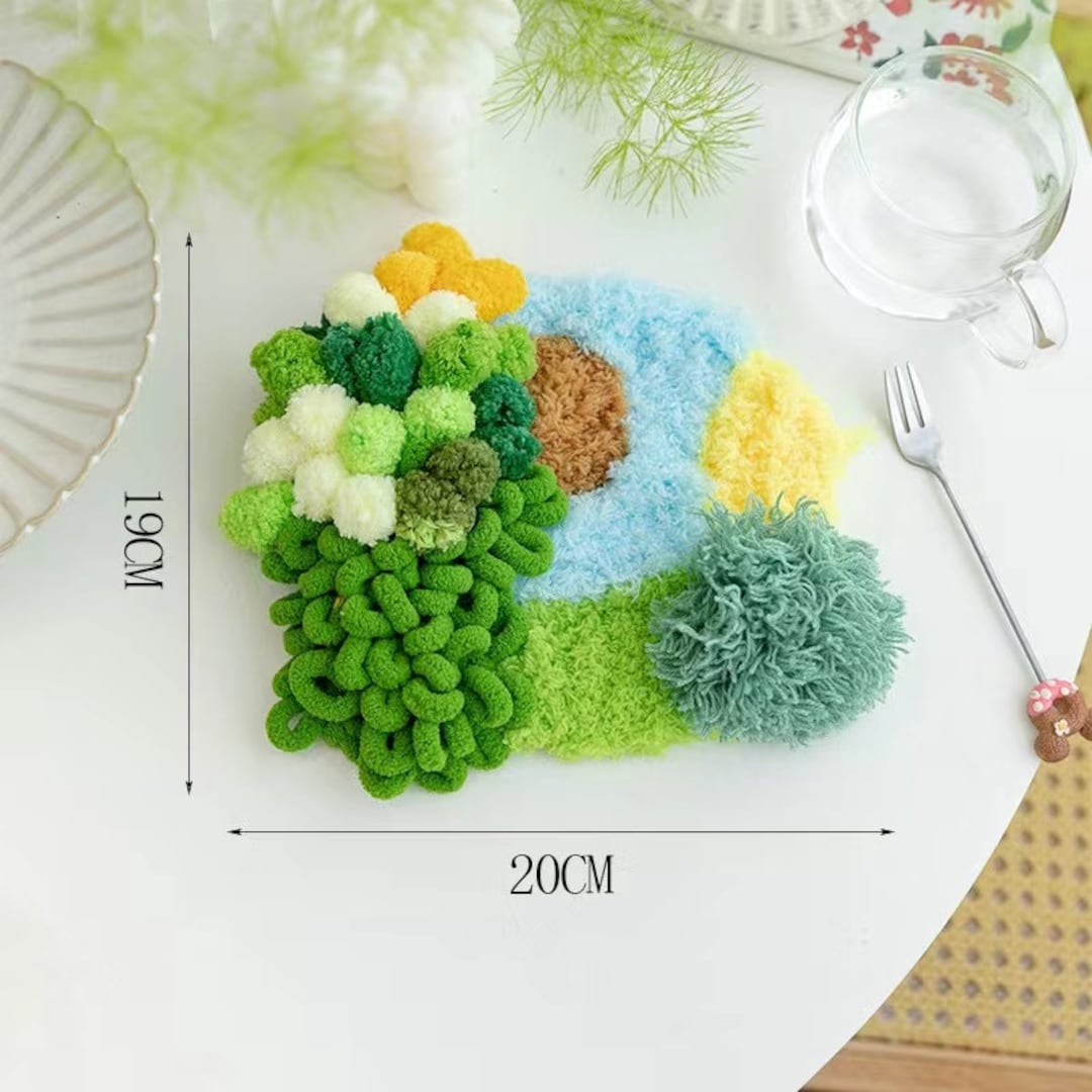 DIY Coaster ,DIY Moss Punch Needle Coaster Full Kit for Starter Punch ...