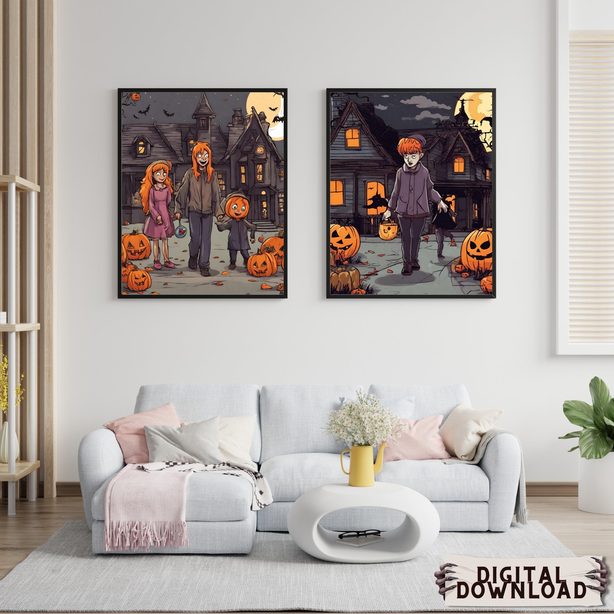 Halloween Wall Art Printables - Wall Decor - Spooky Prints - Trick or ...