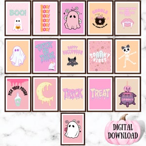 Pastel Halloween Print Set – 16 Cute Spooky Wall Art (digital Download ...