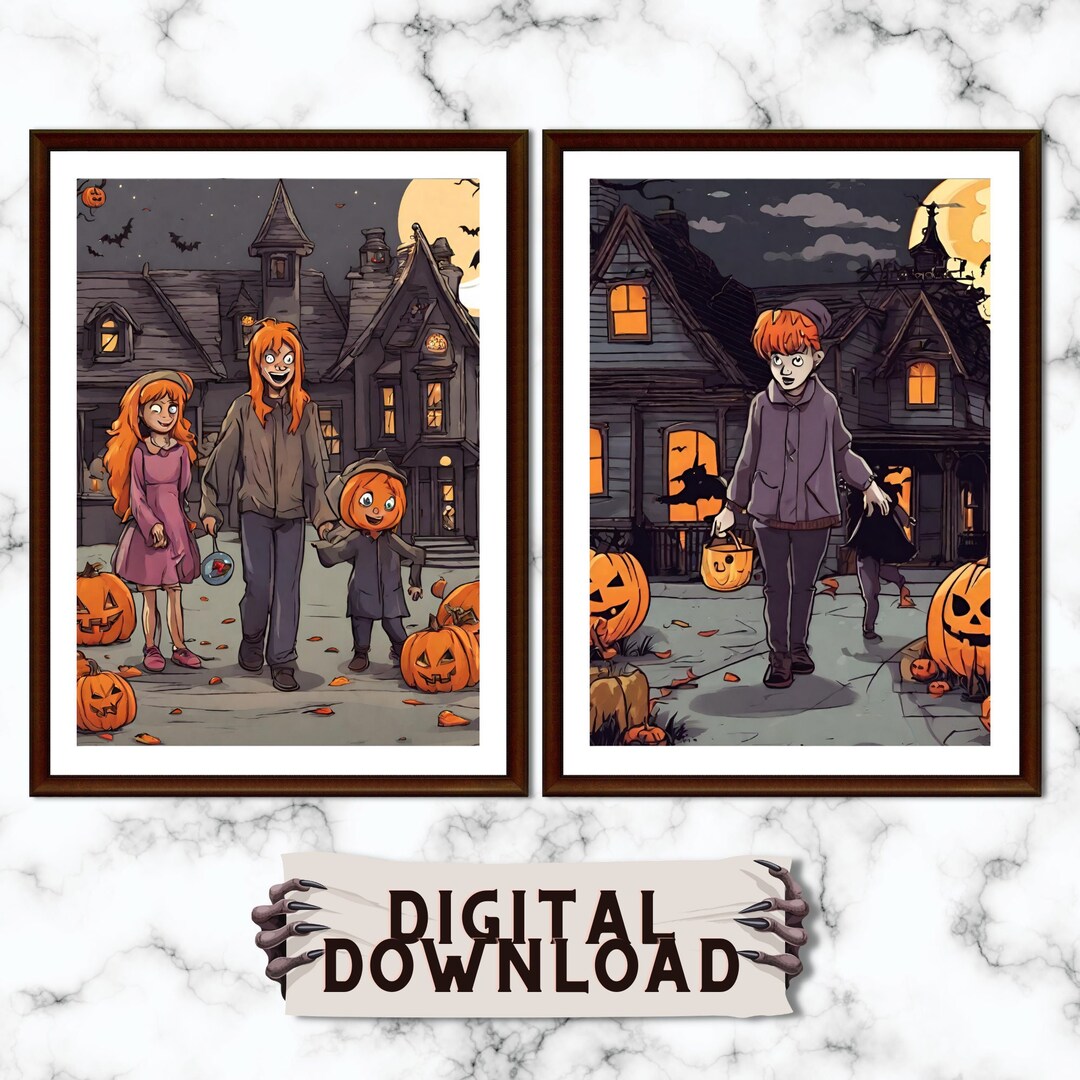 Halloween Wall Art Printables - Wall Decor - Spooky Prints - Trick or ...