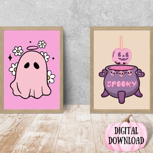 Pastel Halloween Wall Art - 16 Prints - Cute Prints - Halloween Graphic ...