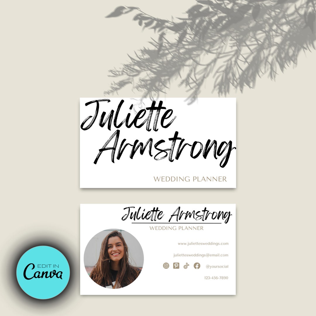 Photo Business Card Template, Minimalist Business Card, Chic Business ...