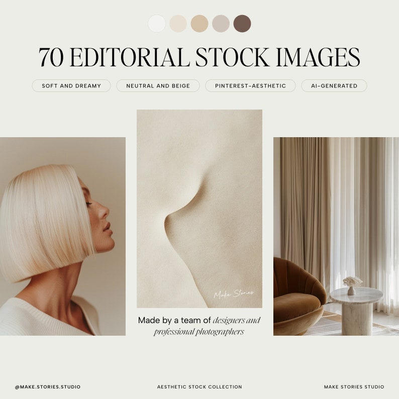 Neutral Beige Soft & Dreamy Editorial 70 Stock Photos for Social Media ...