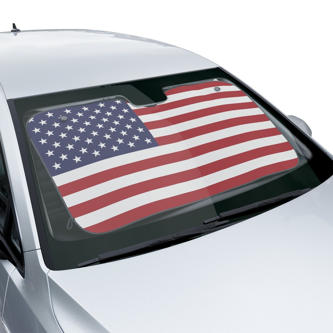 USA Flag Car Sun Shade Stars and Stripes Sun Shade Car Accessories Red ...