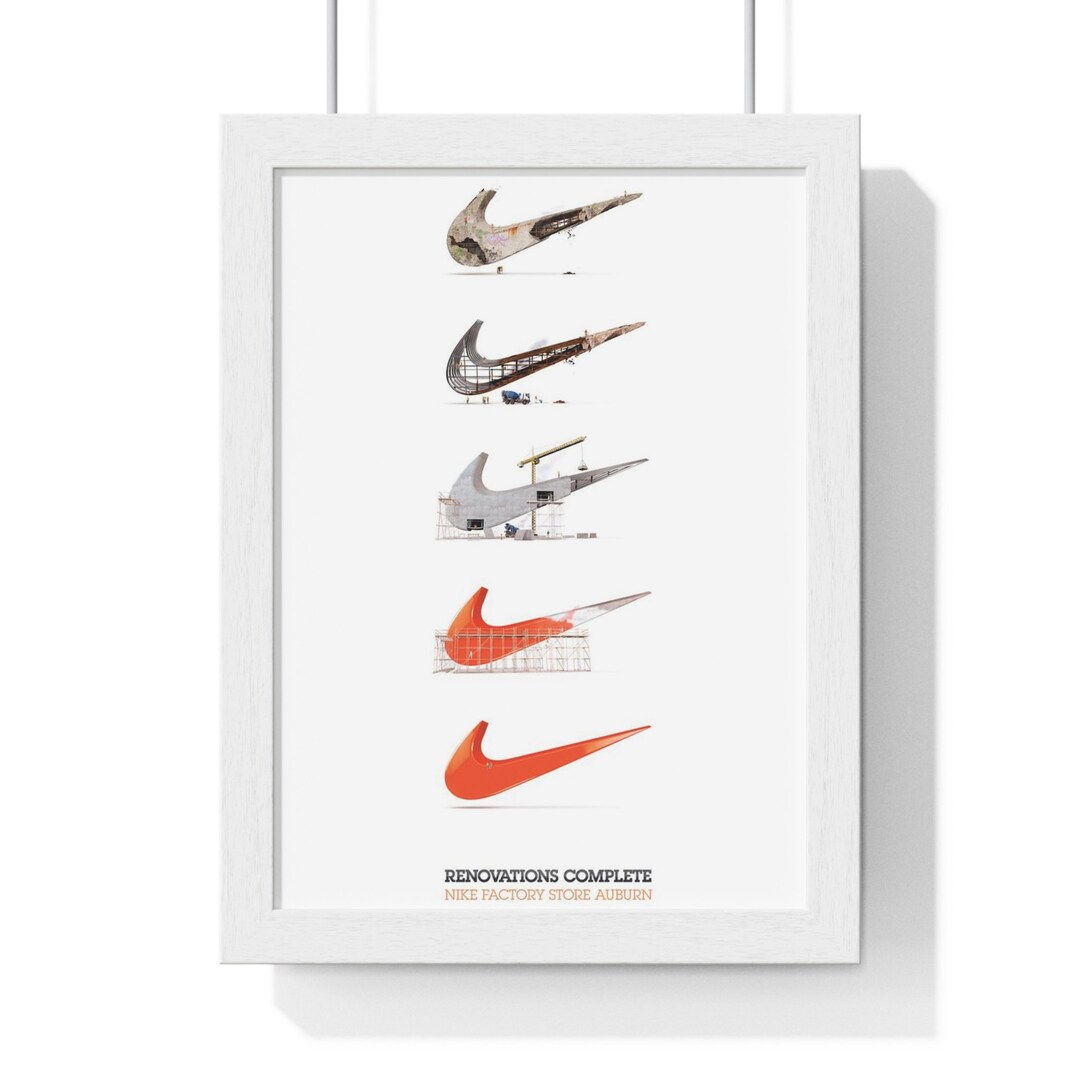 Nike Logo evolution Vertical Framed Poster - Etsy