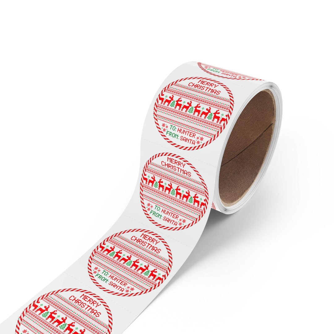 Custom Christmas Present Stickers From Santa Holiday Gift Labels ...