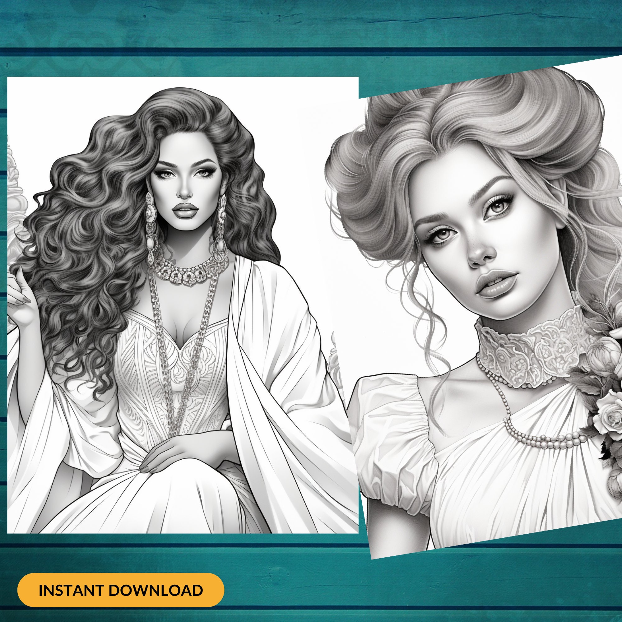 35 Fashion Coloring Book Printable Coloring Pages for Kids - Etsy