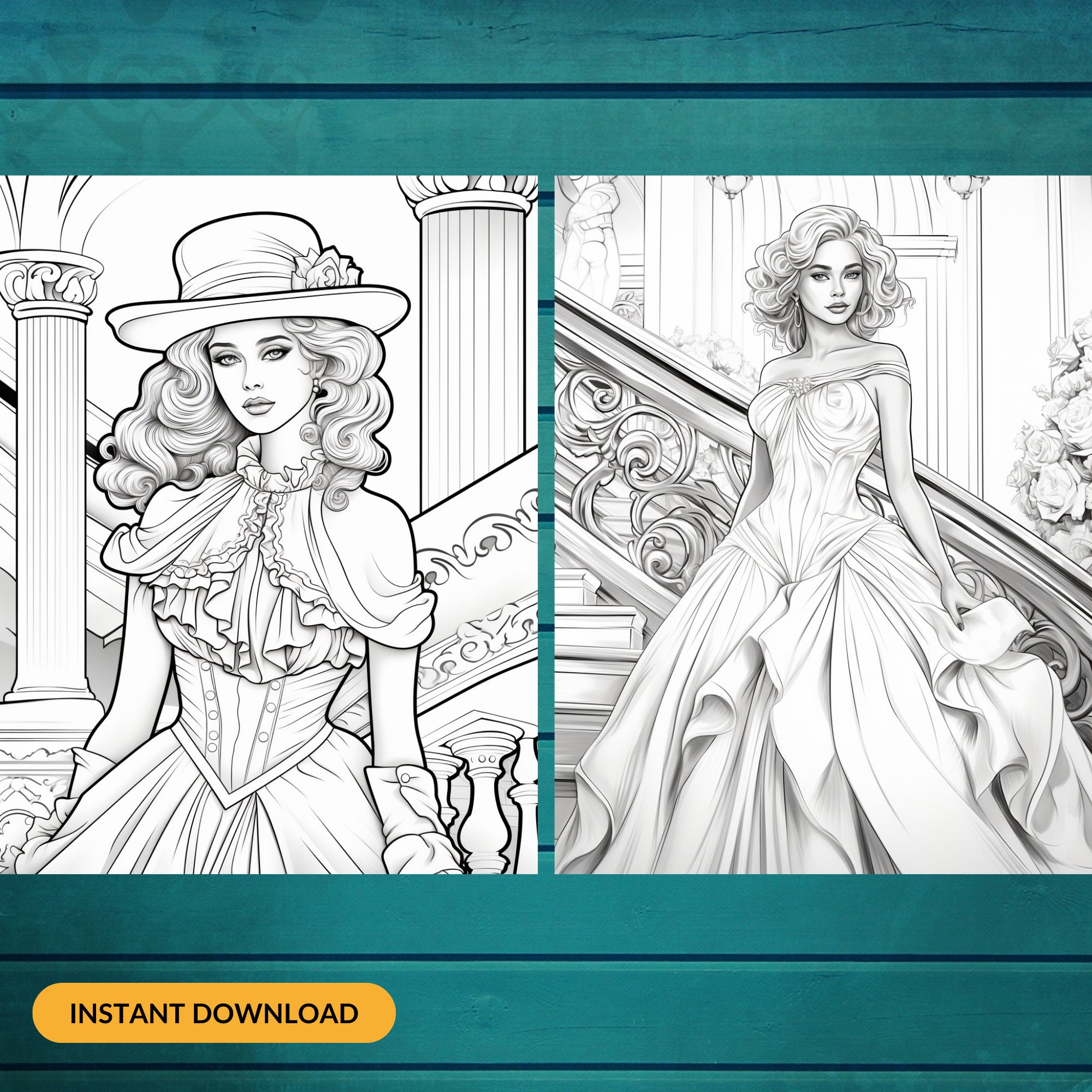 35 Fashion Coloring Book Printable Coloring Pages for Kids - Etsy