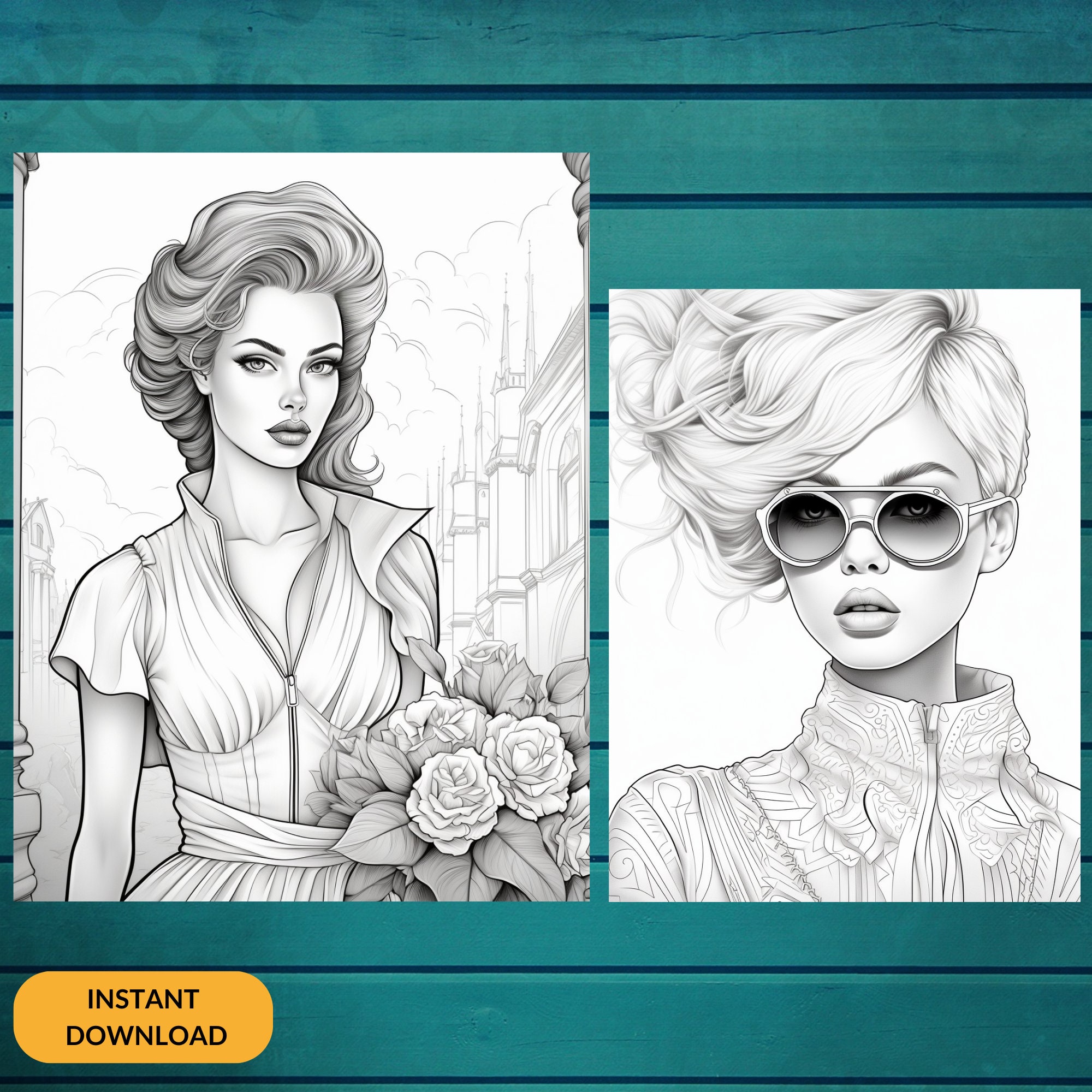 35 Fashion Coloring Book Printable Coloring Pages for Kids - Etsy