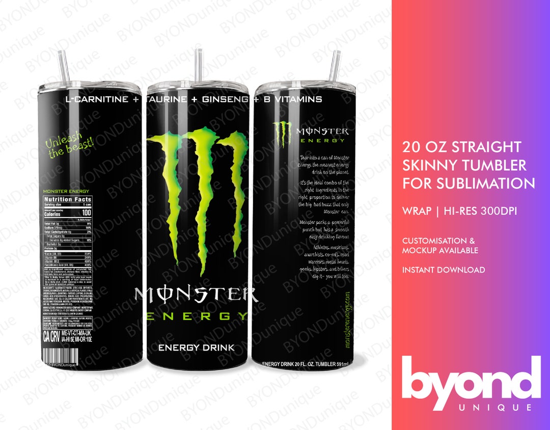 Monster Energy Original Vaso flaco de 20 oz Diseño de - Etsy España