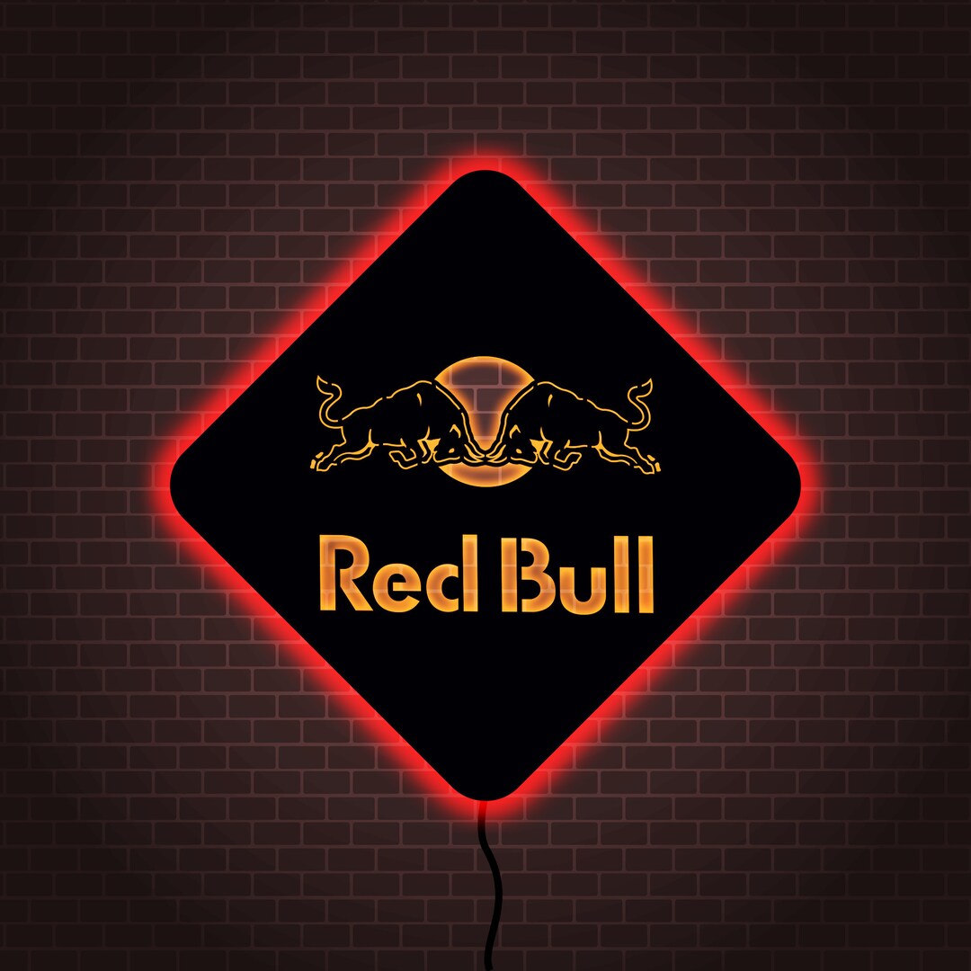 Red Bull Led Sign Red Bull Neon Sign Wooden Wall Sign Decor - Etsy