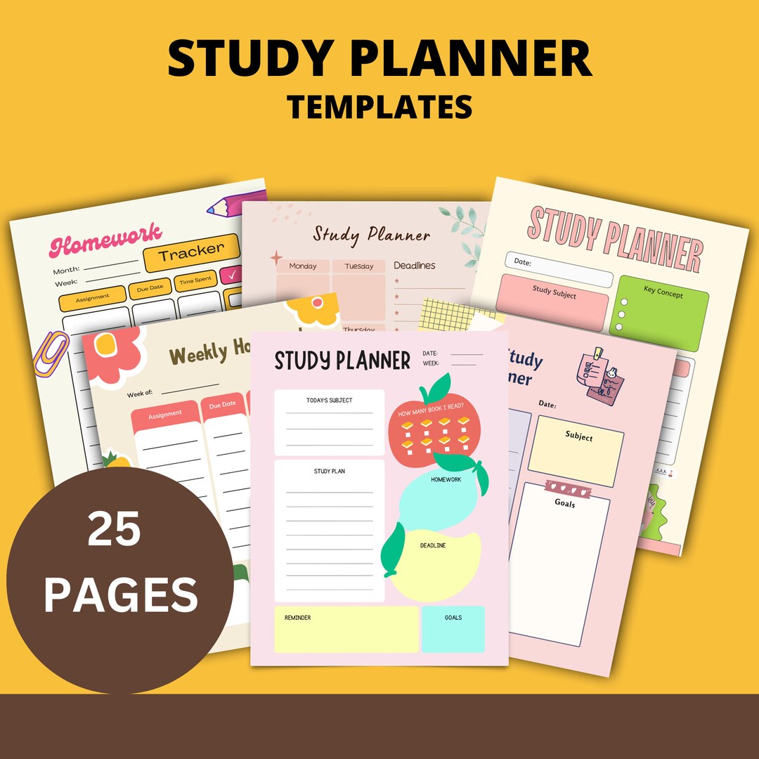 Study Planner Templates Student Digital Planner Academic - Etsy