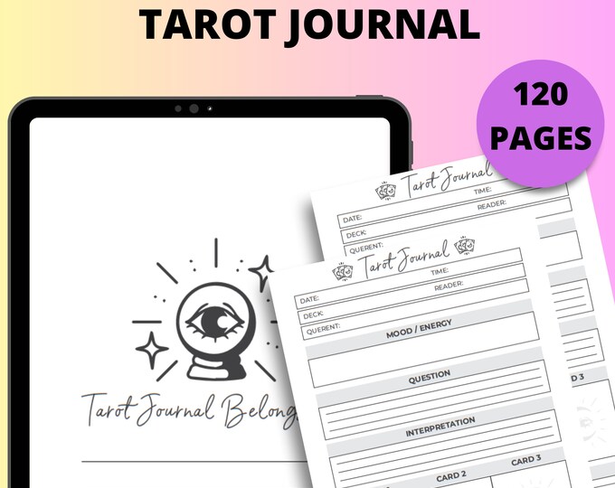 TAROT JOURNAL Tarot Stickers Tarot Planner Tarot Card Tracker 150 Page ...