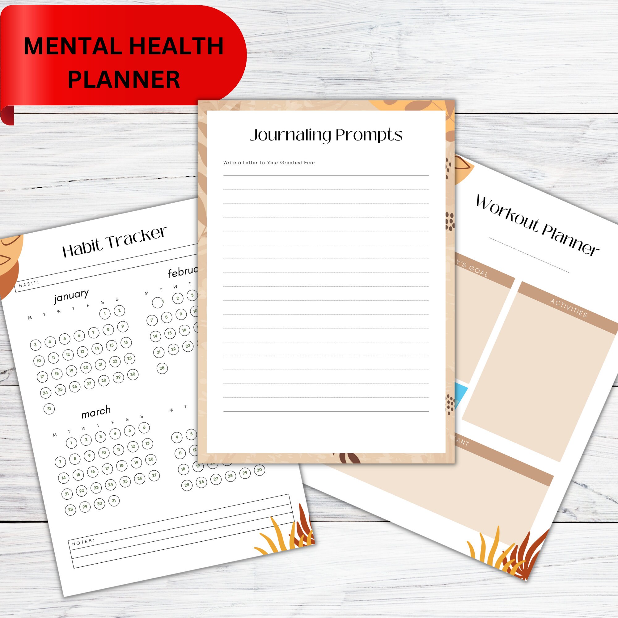 Printable Mental Health Daily Tracker, Mental Health Daily Journal ...
